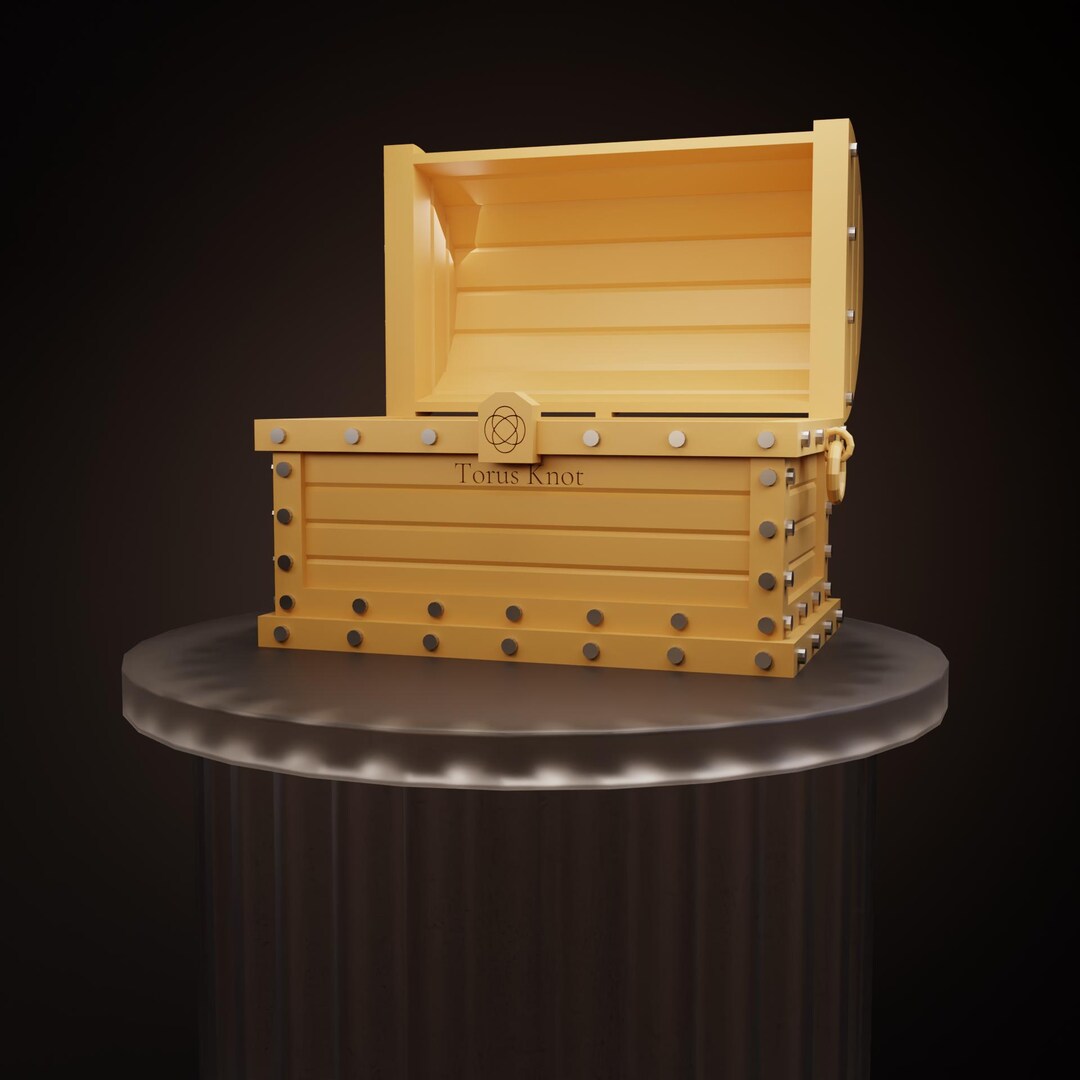 3D Printed Treasure Chest Box: Wood PLA Decorative Storage Chest With ...