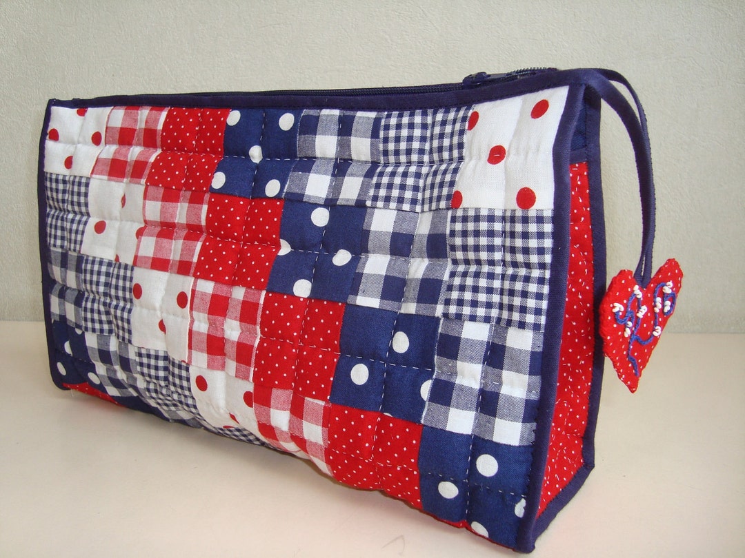 Beauty Case Red White and Blue - Etsy