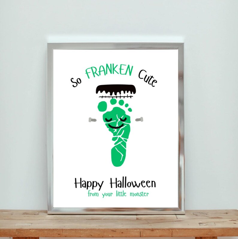So Franken Cute Halloween Footprint Craft | DIY Monster Footprint Art ...
