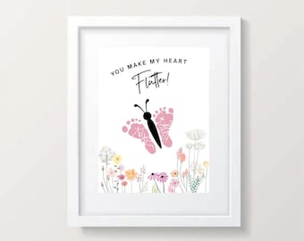 Butterfly Footprint Art: Baby Keepsake Craft (printable) - Etsy