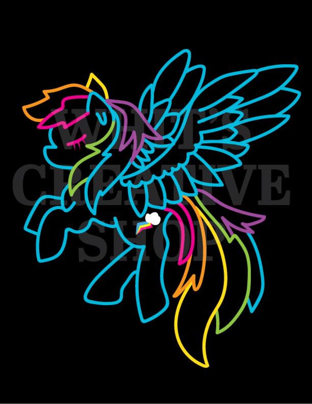 Rainbow Dash Outline Art (my Little Pony Fan Art-digital Download) - Etsy