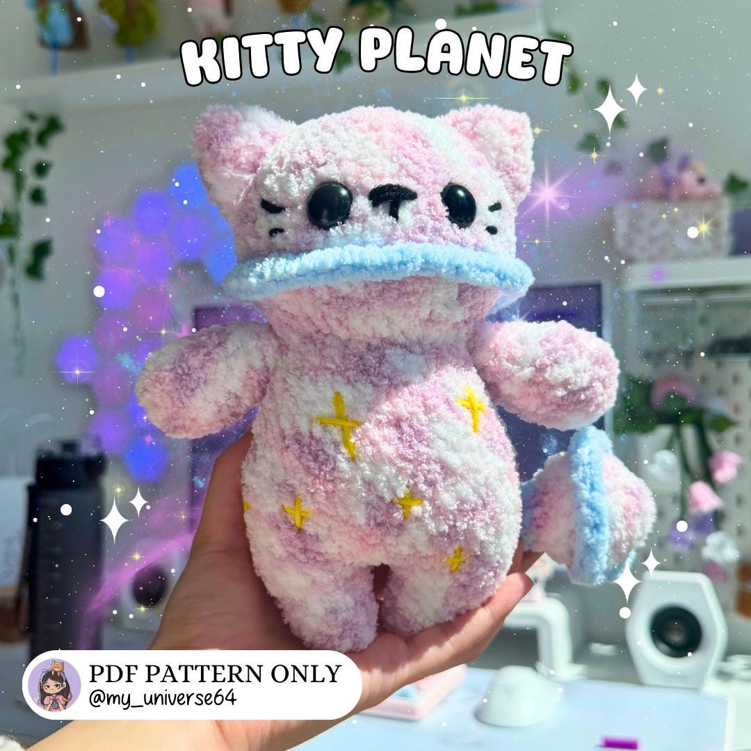 Kitty Planet Crochet PDF Pattern, Cute Crochet Cat Kawaii Easy ...