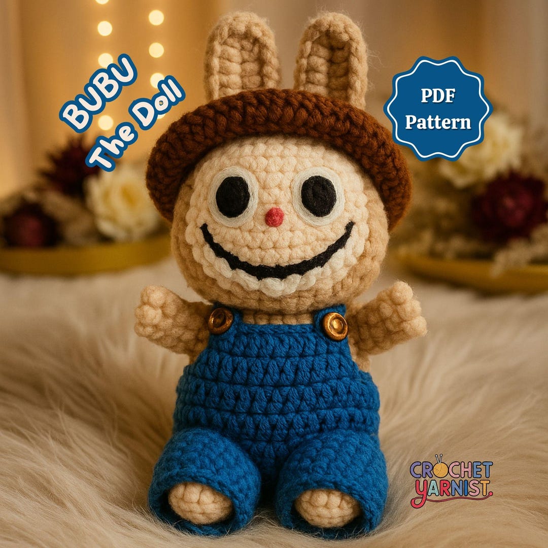 Grim Inspired Crochet Doll Pattern PDF | Amigurumi Bunny With Overalls ...