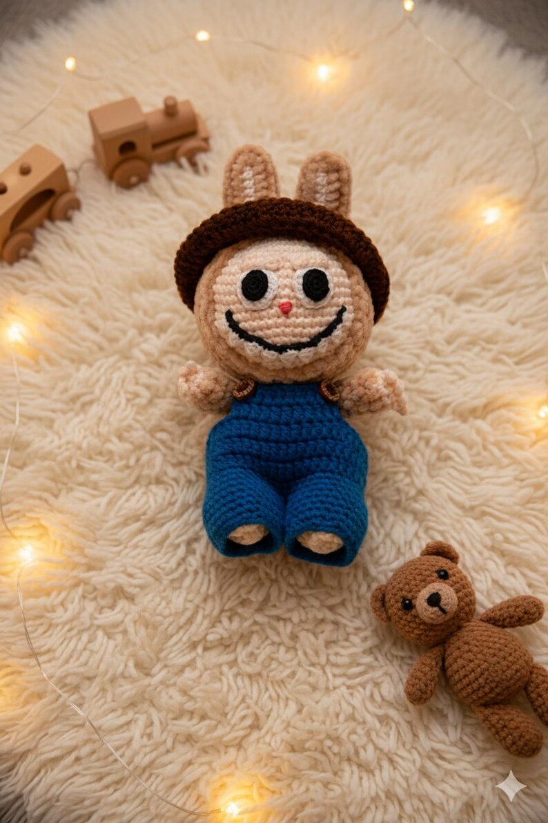 Grim Inspired Crochet Doll Pattern PDF | Amigurumi Bunny With Overalls ...