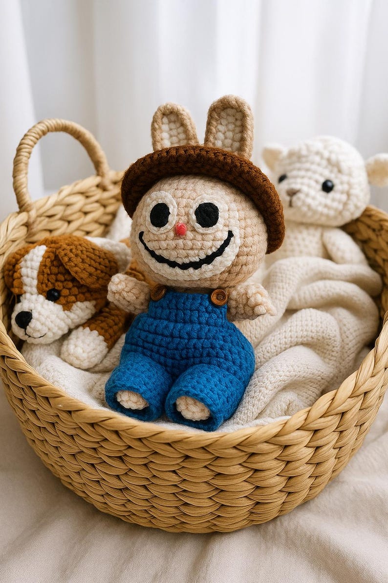 Grim Inspired Crochet Doll Pattern PDF | Amigurumi Bunny With Overalls ...