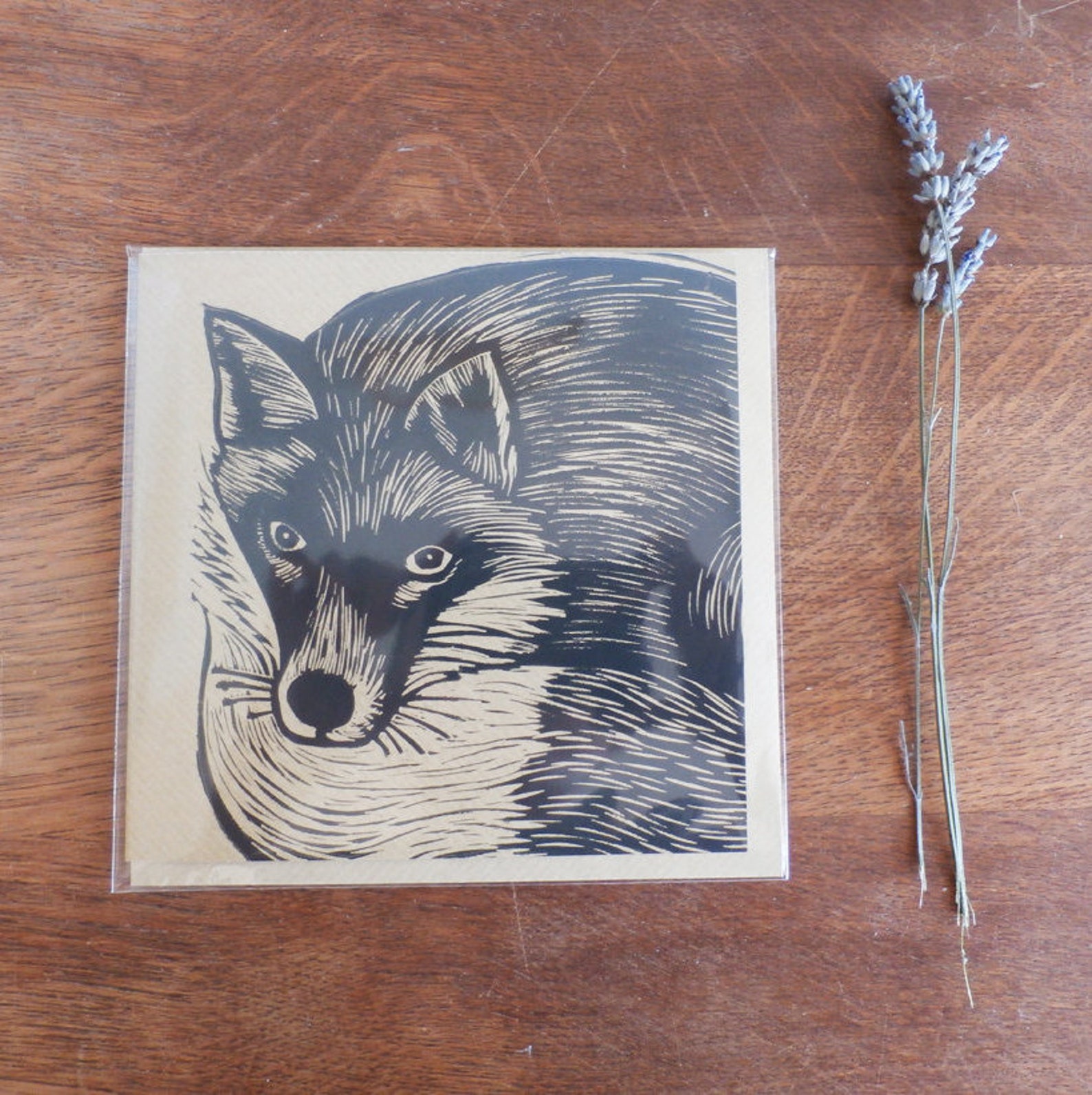 Fox Linocut Print Fox Linocut Print Card Hand Printed Fox - Etsy