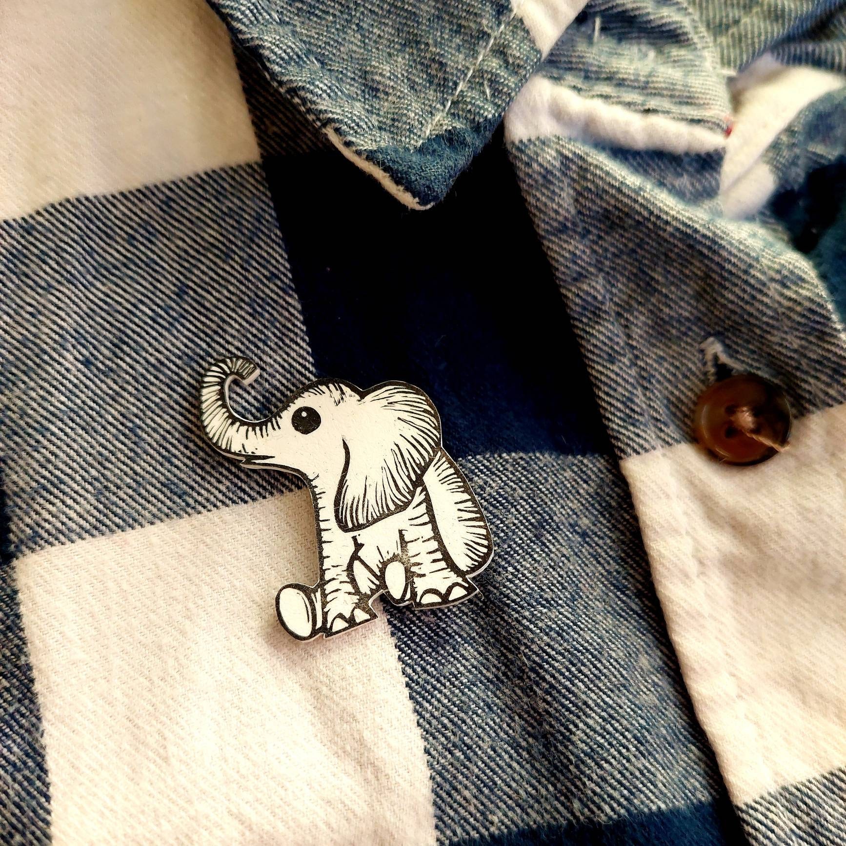Elephant Pin Elephant Badge Jewelry Elephant Jewellery | Etsy