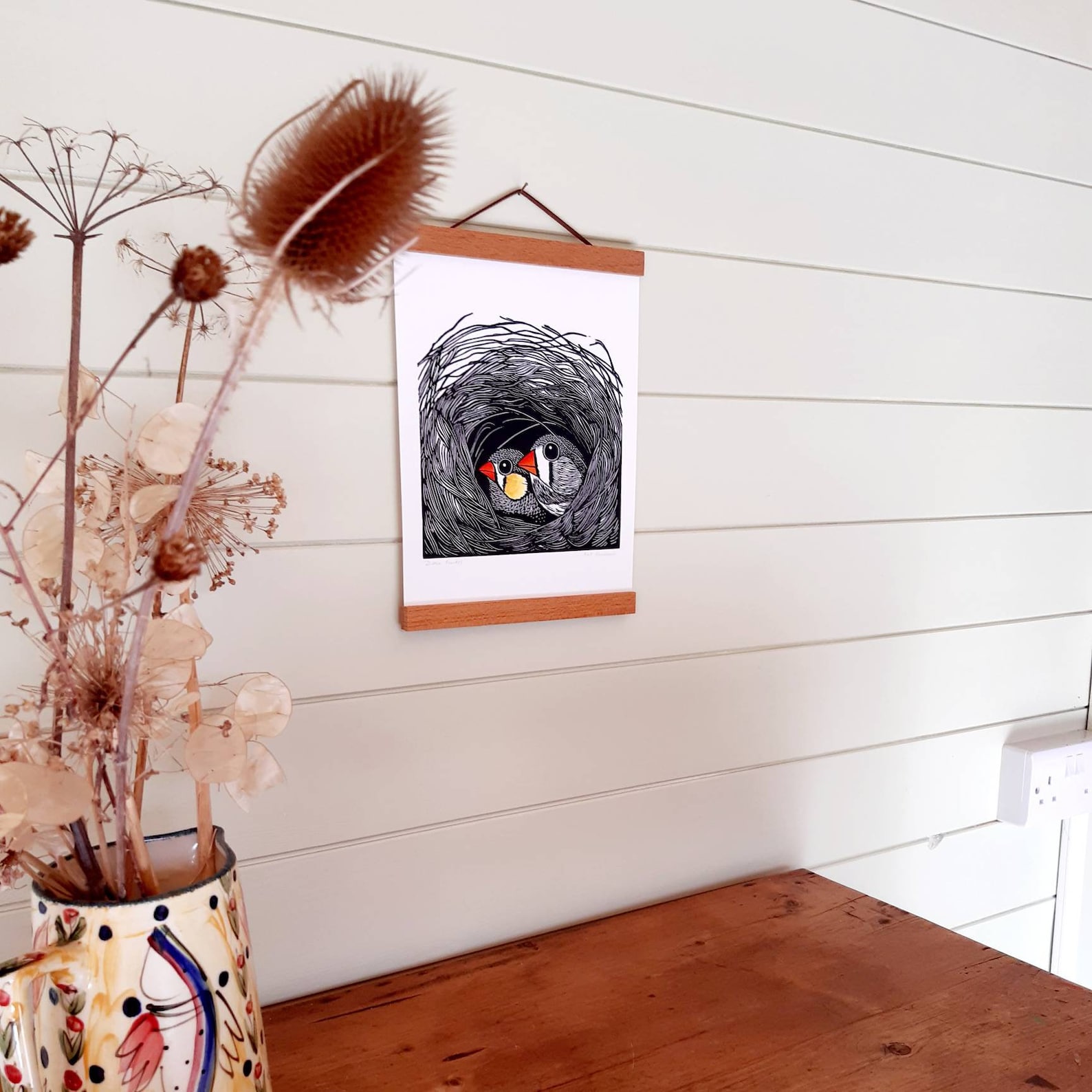 Zebra Finch Linocut Print Zebra Finch Linoprint Bird | Etsy