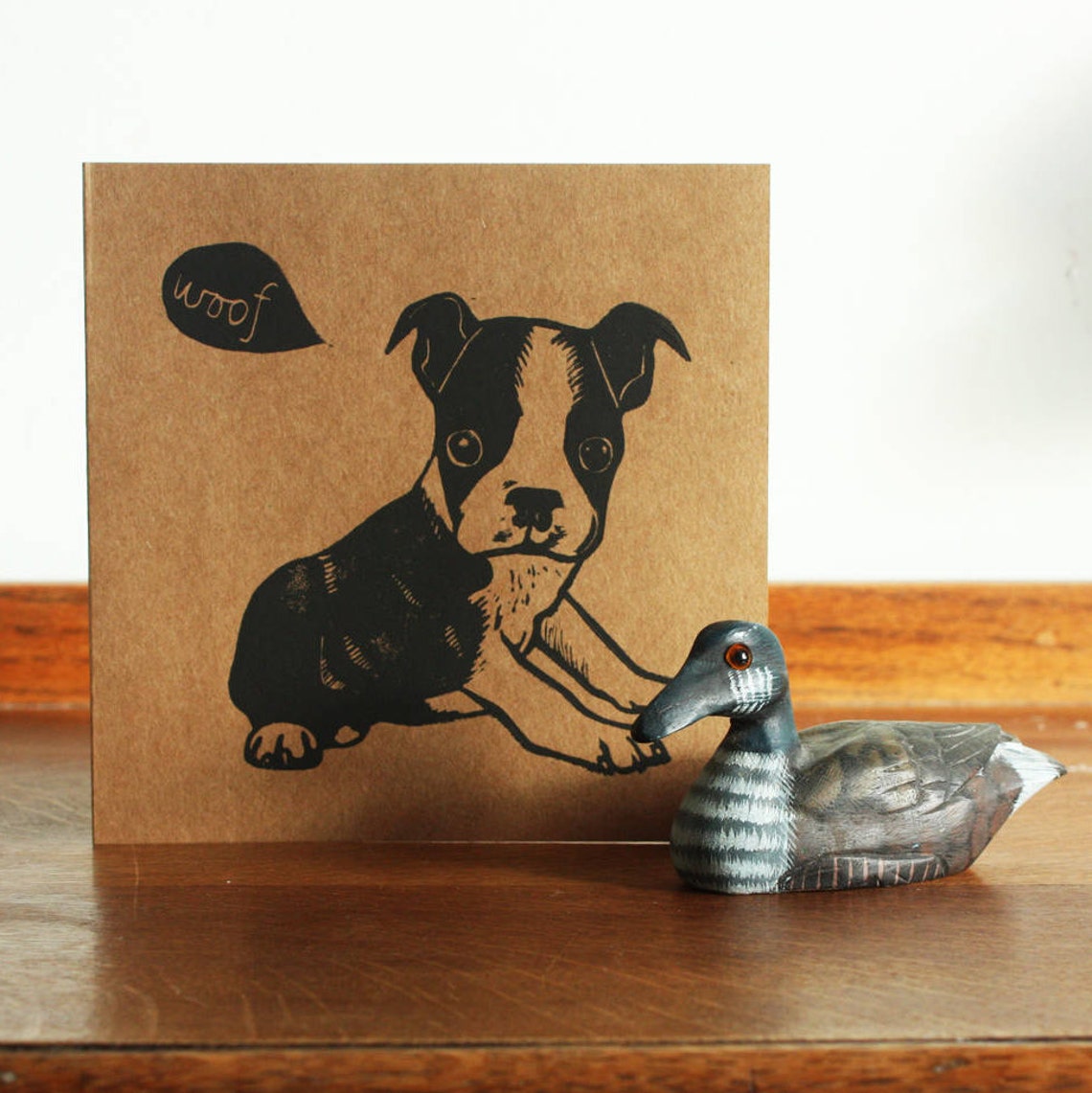 Boston Terrier Linocut Print Dog Linocut Card Original Hand - Etsy
