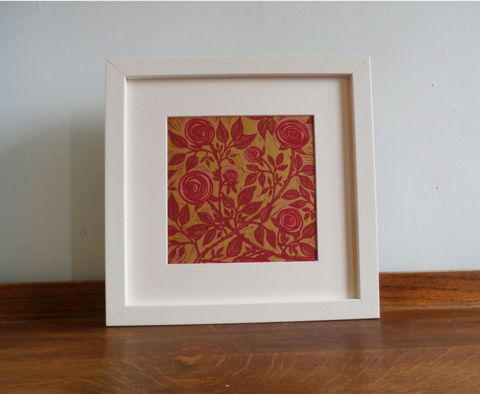 Roses Linocut Print Floral Linocut Mothers Day Hand Printed - Etsy