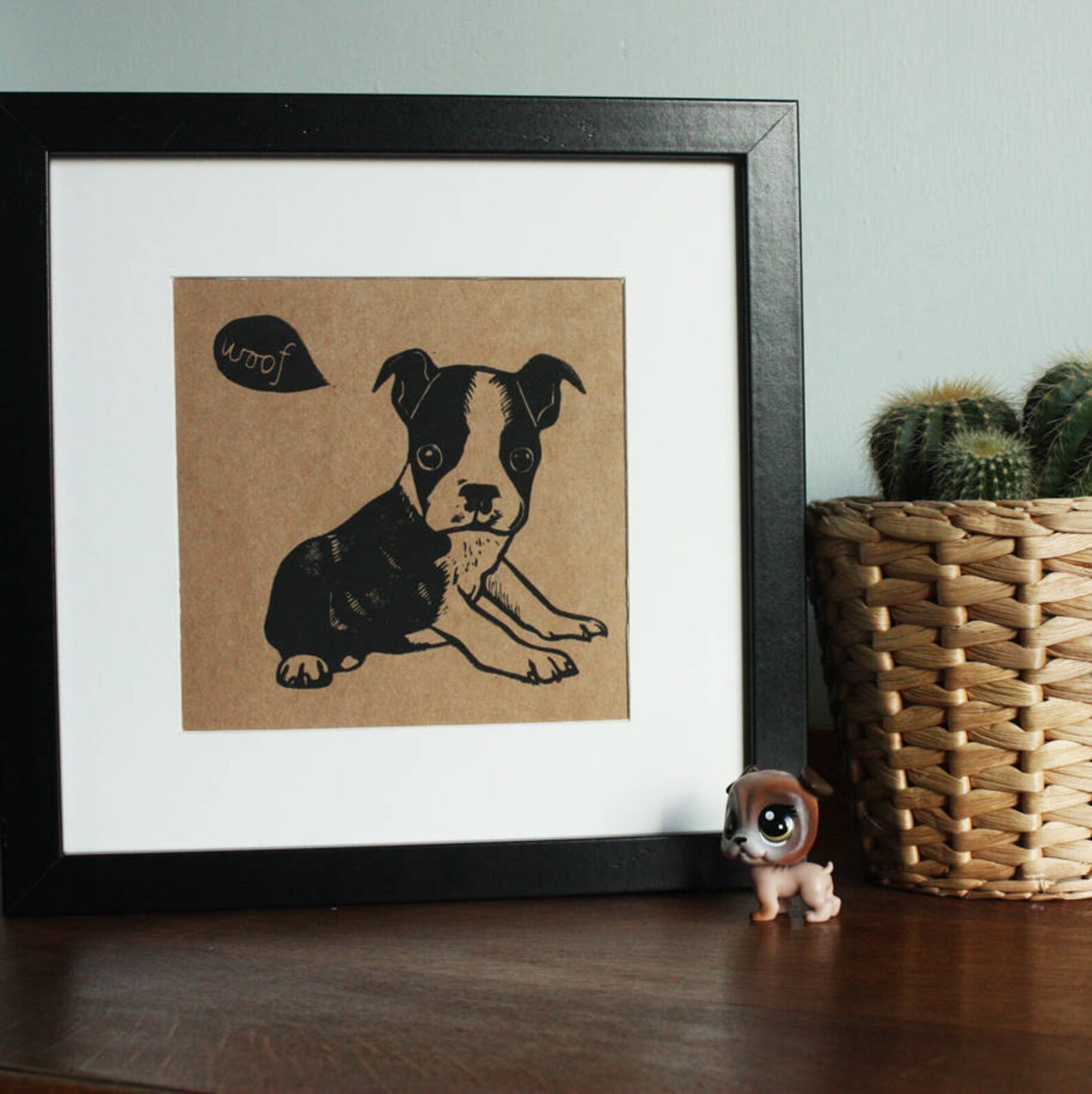 Boston Terrier Linocut Print Dog Linocut Card Original Hand - Etsy
