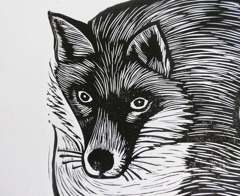 Fox Linocut Print Lino Print Block Print Limited Edition | Etsy