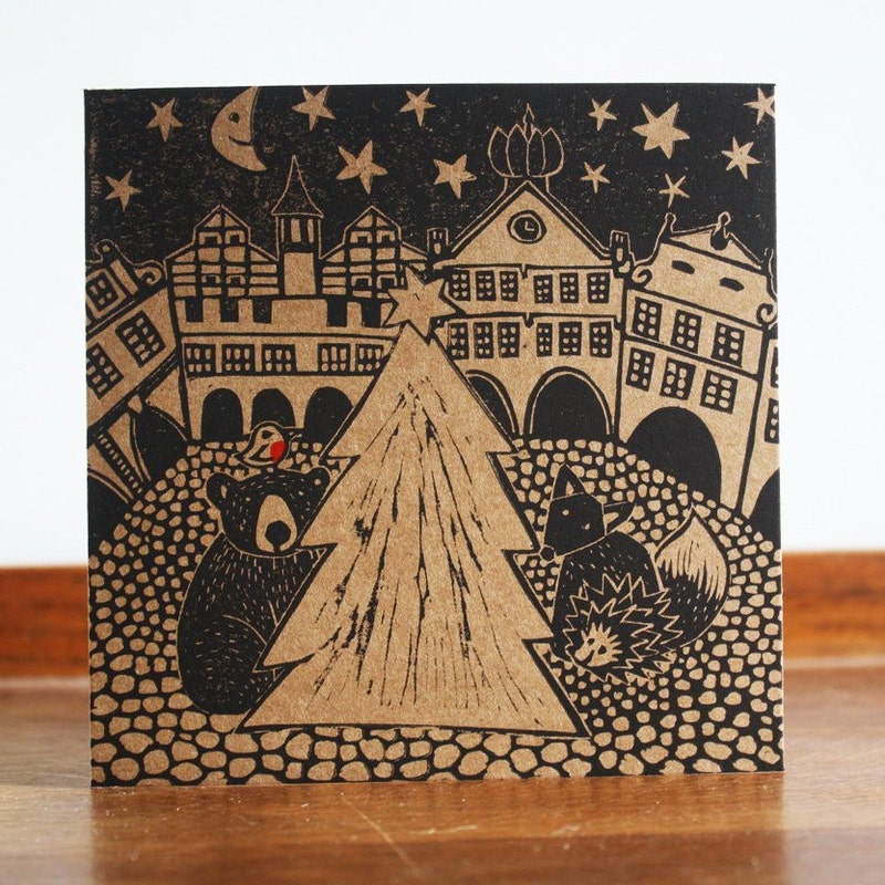 Linocut Cards - Etsy