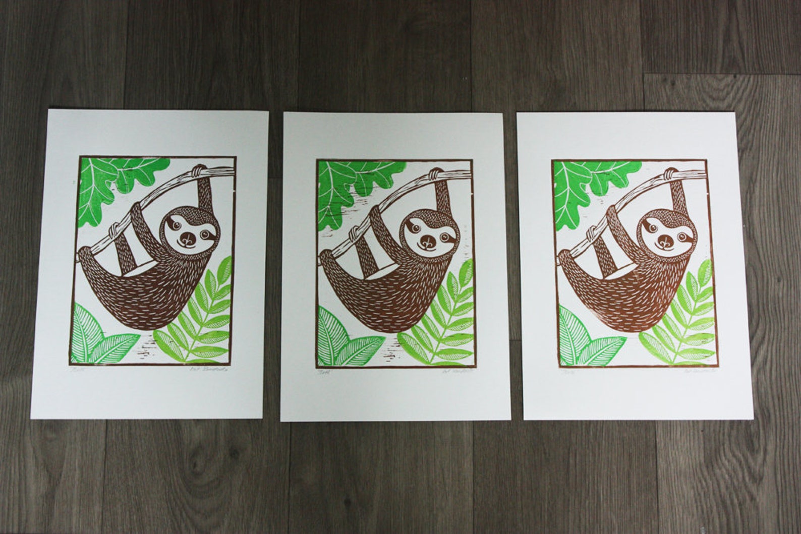 Sloth Linocut Original Linocut Print Signed Open Edition | Etsy