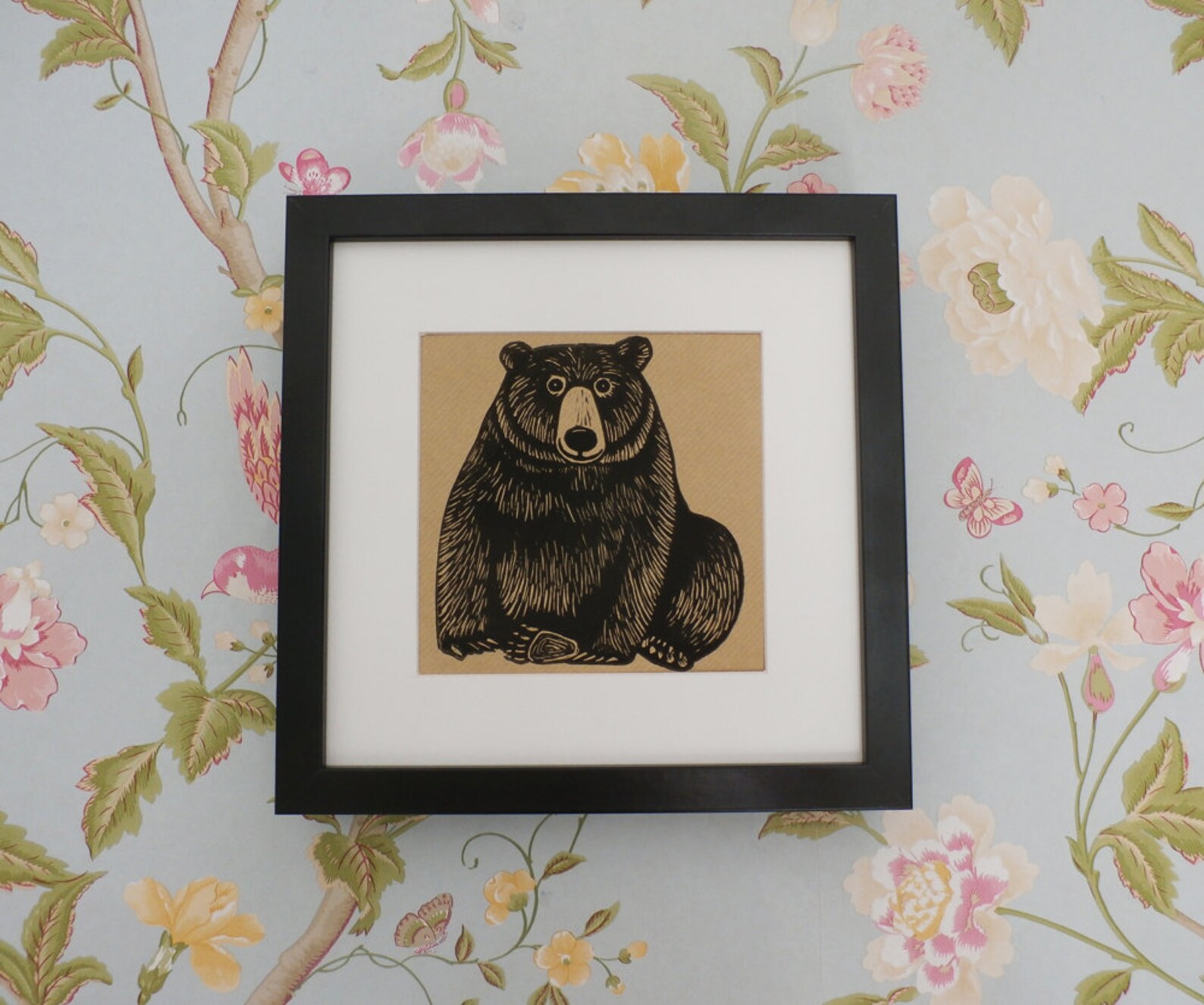 Bear Linocut Print Bear Linoprint Card Lino Print Kat - Etsy
