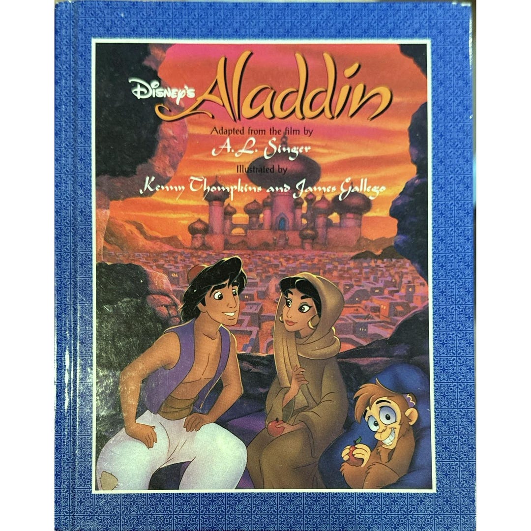 Disney's Aladdin Book A.L. Singer First Edition Illustrated 1992 - Etsy