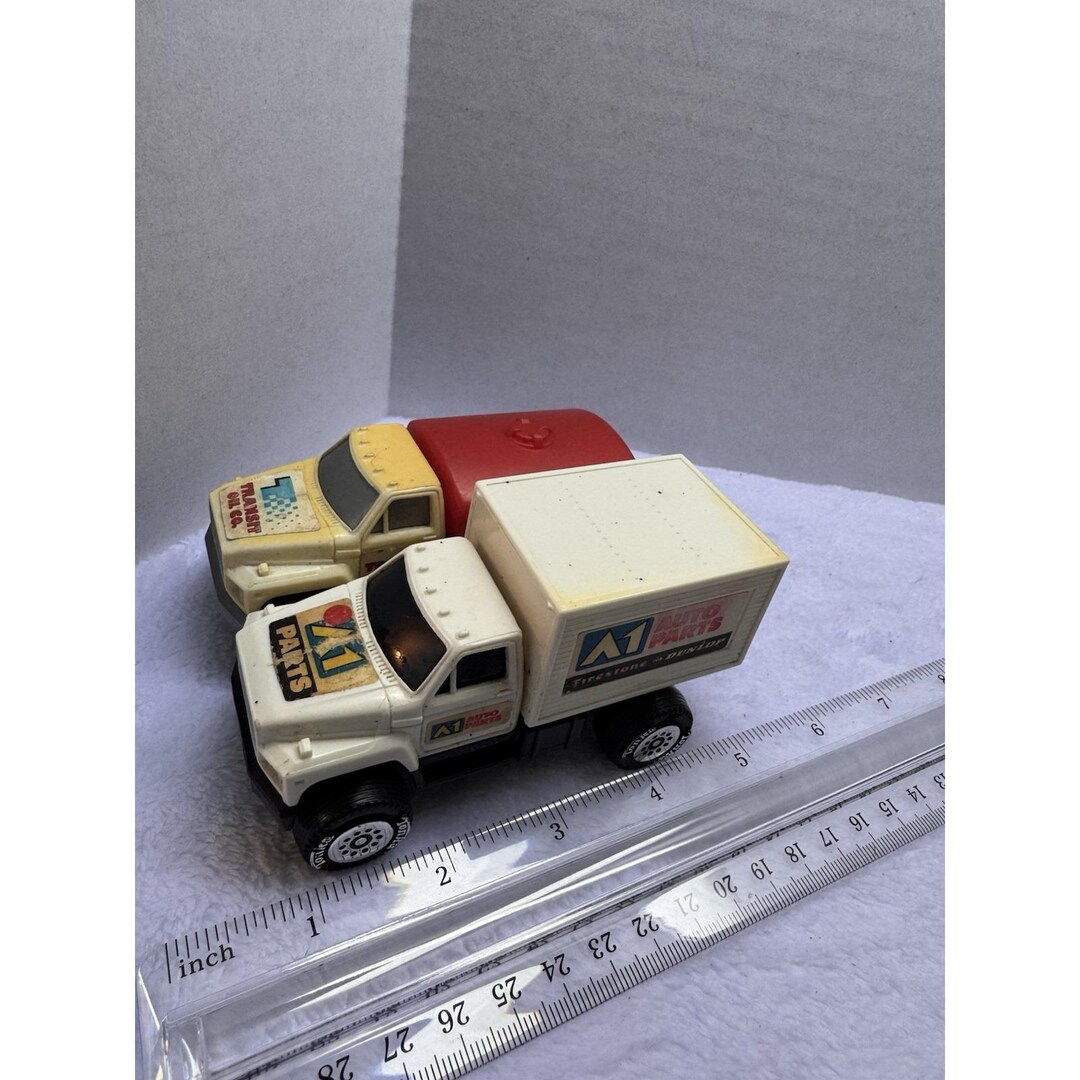 VTG Tonka 80s Lot X2 Auto Parts Delivery Box Truck & Oil Transit Tanker ...