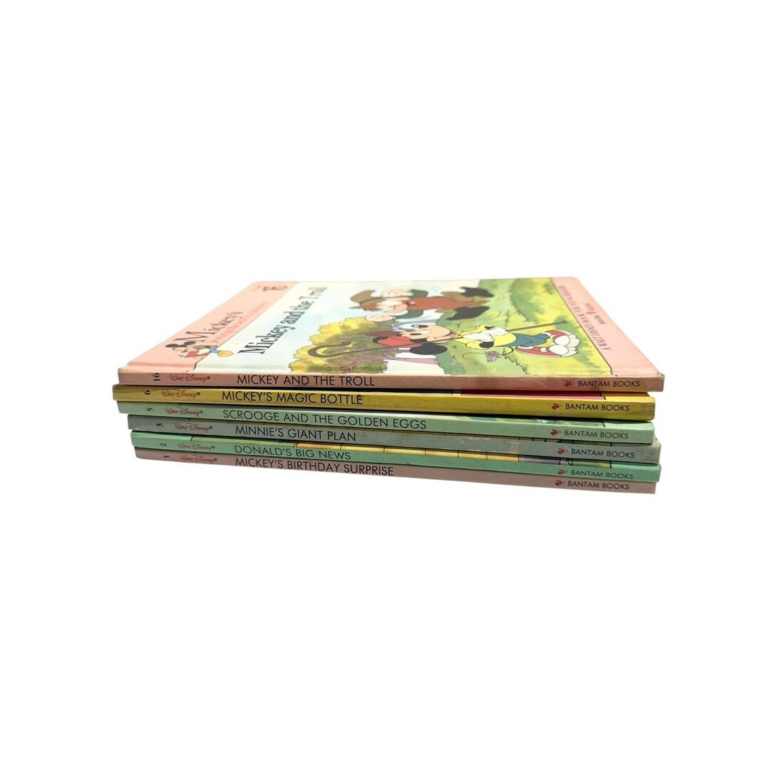 Vintage Walt Disney Bantam Books Paperback Lot of 6 Mickey Donald ...