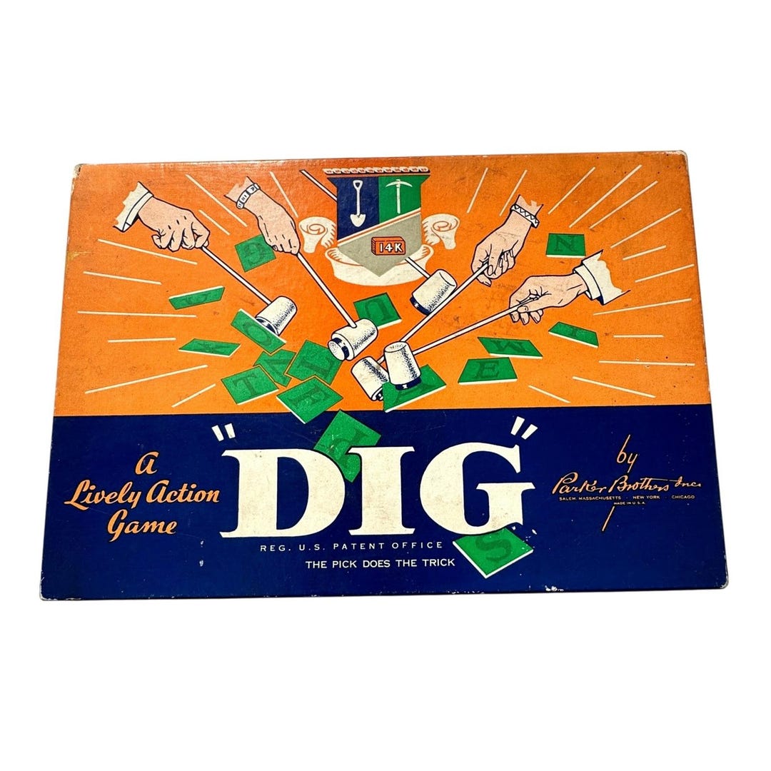 Vintage Dig Game Parker Brothers 1940s Lively Action Complete Family ...