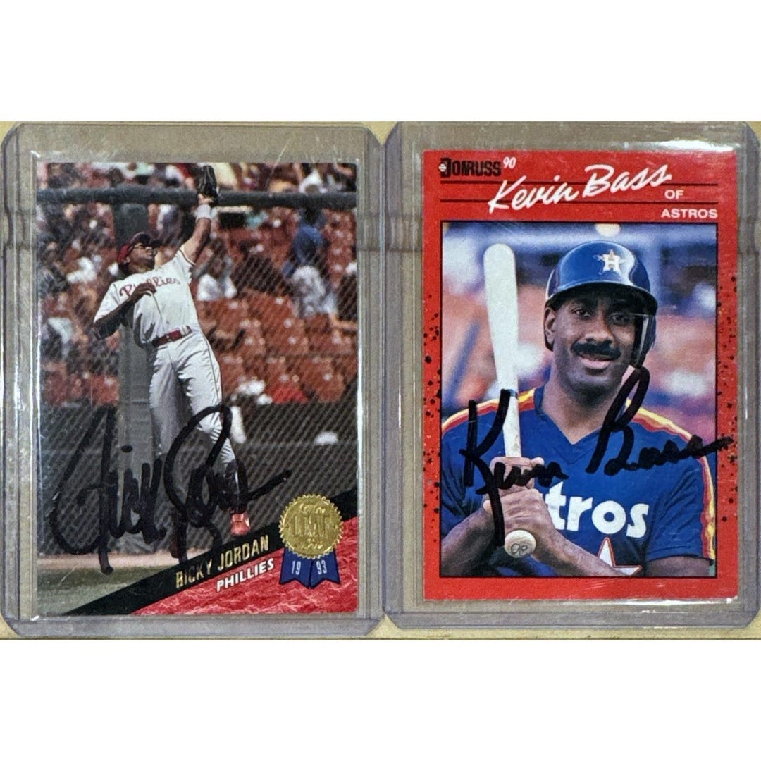 Kevin Bass and Ricky Jordan in Person on Card Hand Written Autos X2 - Etsy