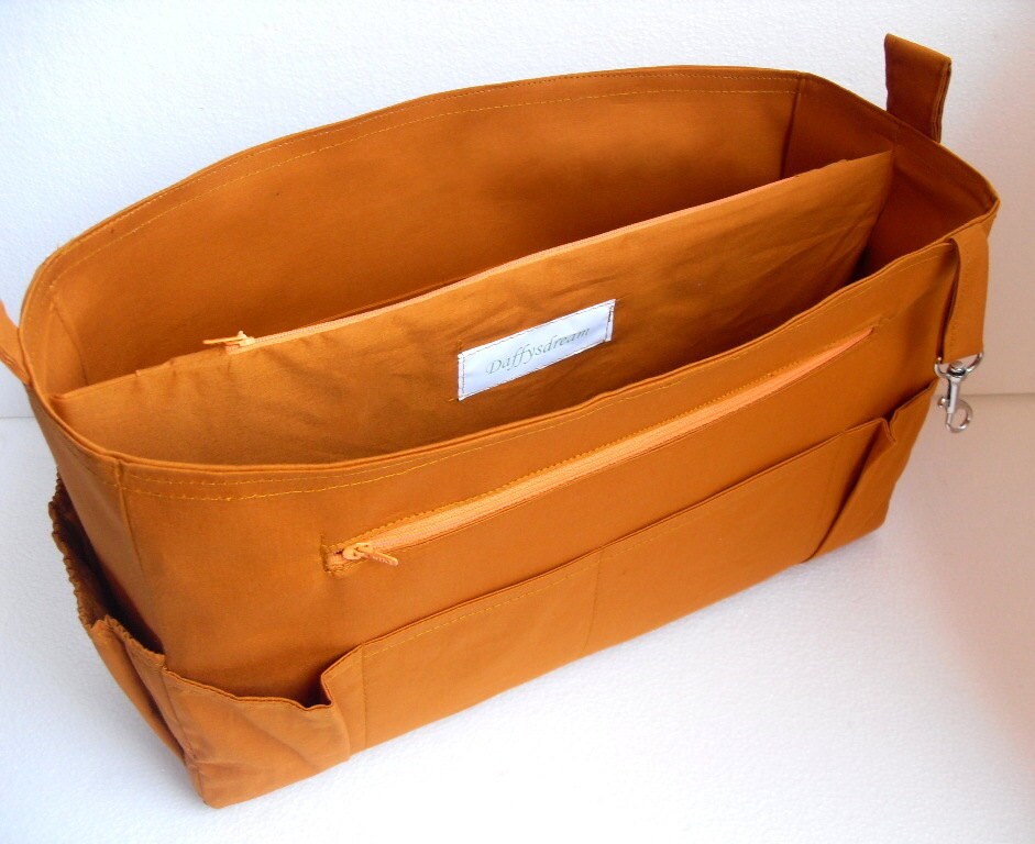 Extra Tall XL Size Purse Organizer - Bag Organizer Insert in Mustard ...