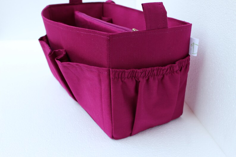 Large Bag Organizer Purse Organizer Insert in Purple Fabric - Etsy