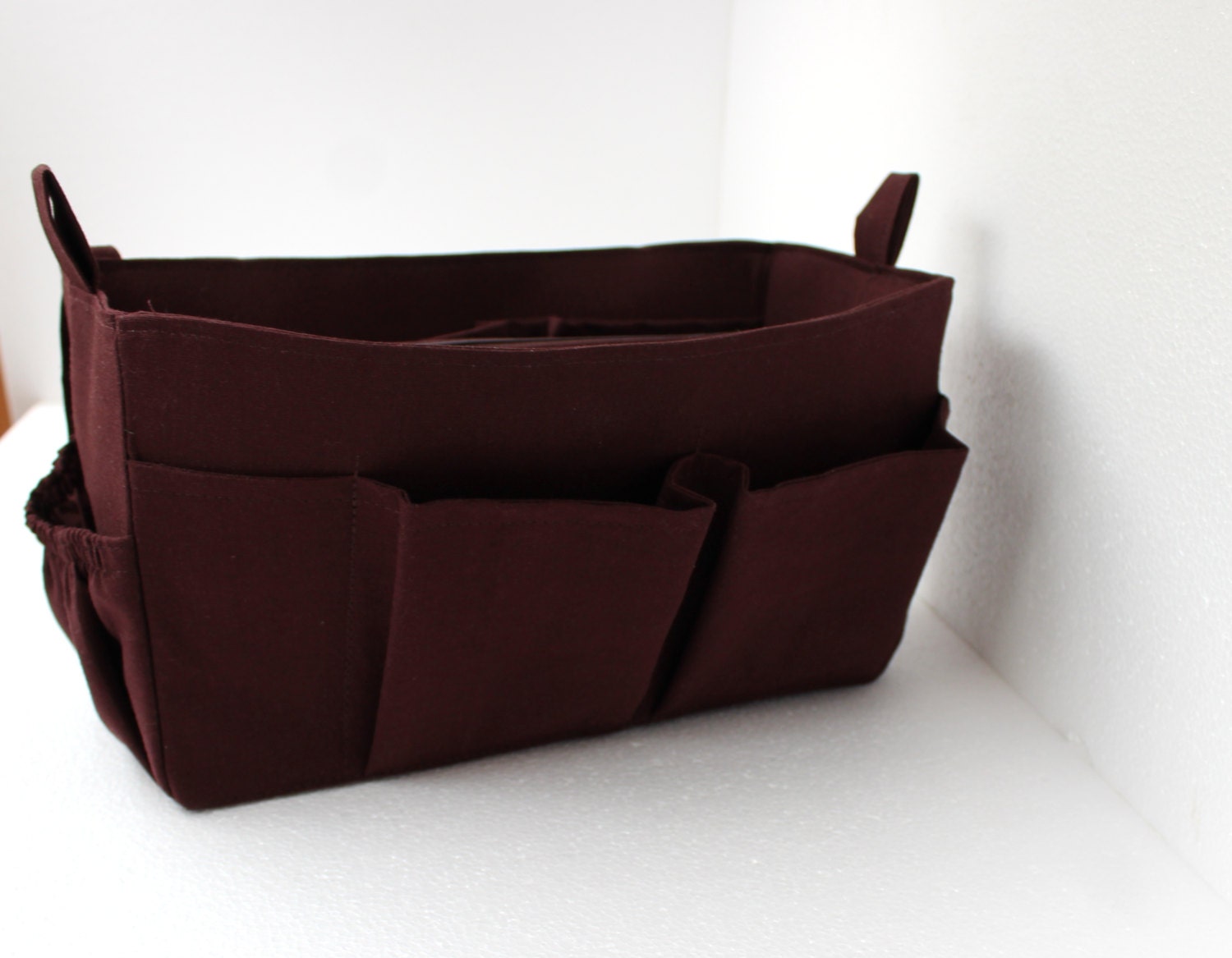 Medium Purse organizer Bag organizer insert in Coffee Brown | Etsy