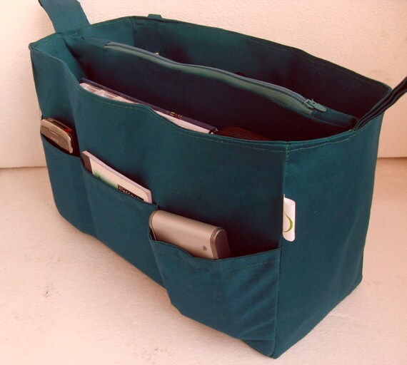 Large Bag Organizer Purse Organizer Insert in Peacock Fabric | Etsy