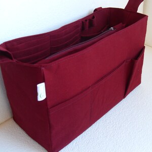 Large Bag Organizer - Purse Organizer Insert in Merlot Fabric - Etsy