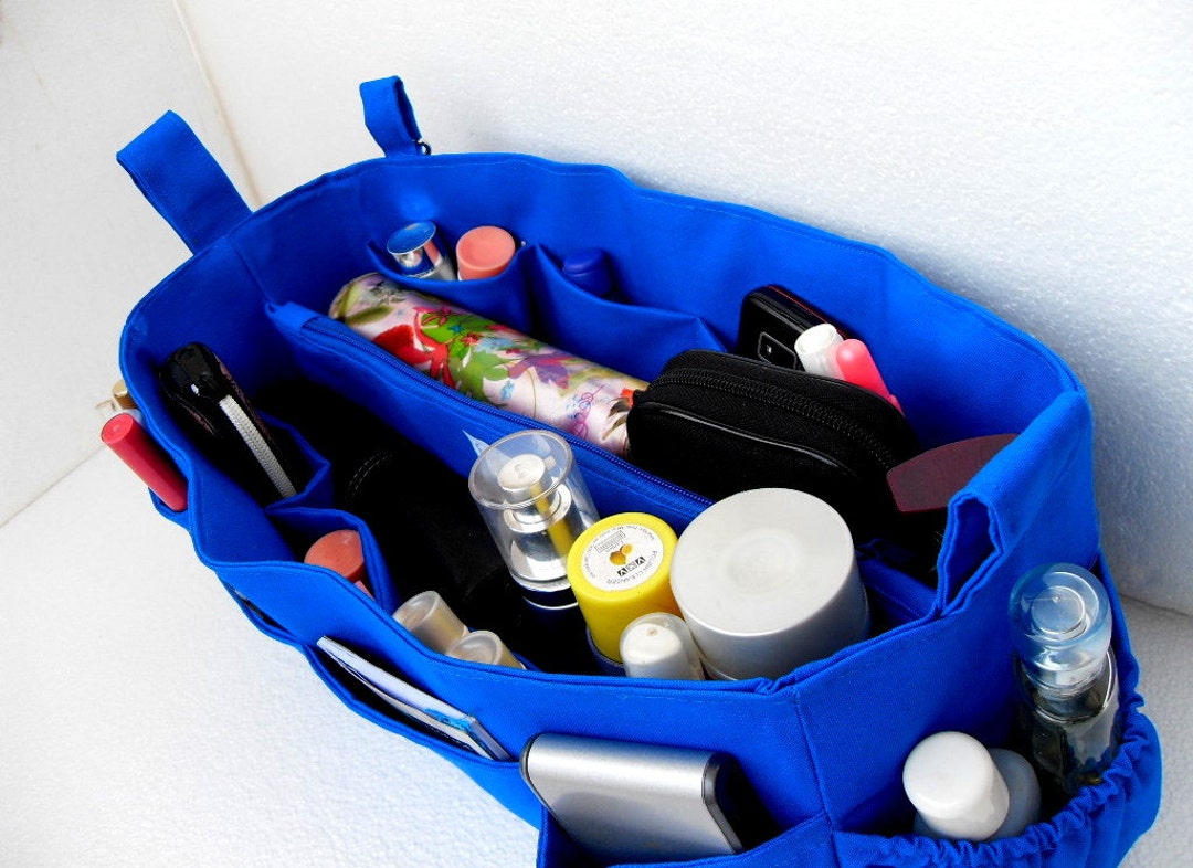 Extra Large Purse Organizer - Bag Organizer Insert in Blue Fabric - Etsy