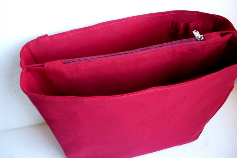 Medium Bag Organizer / Purse Organizer in Merlot Fabric- Inverted ...