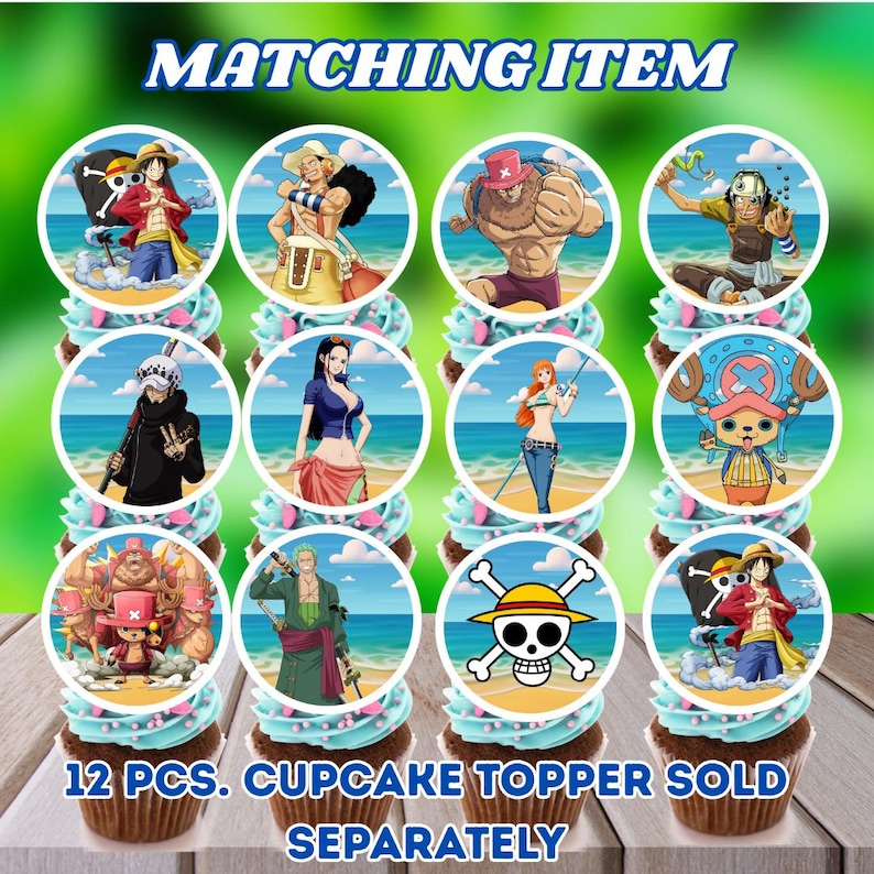 One Piece Cake Topper, Personalized Birthday Template (digital Download ...