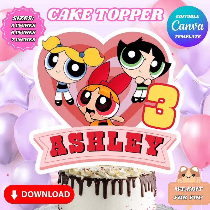 Powerpuff Girls Cake Topper - Etsy