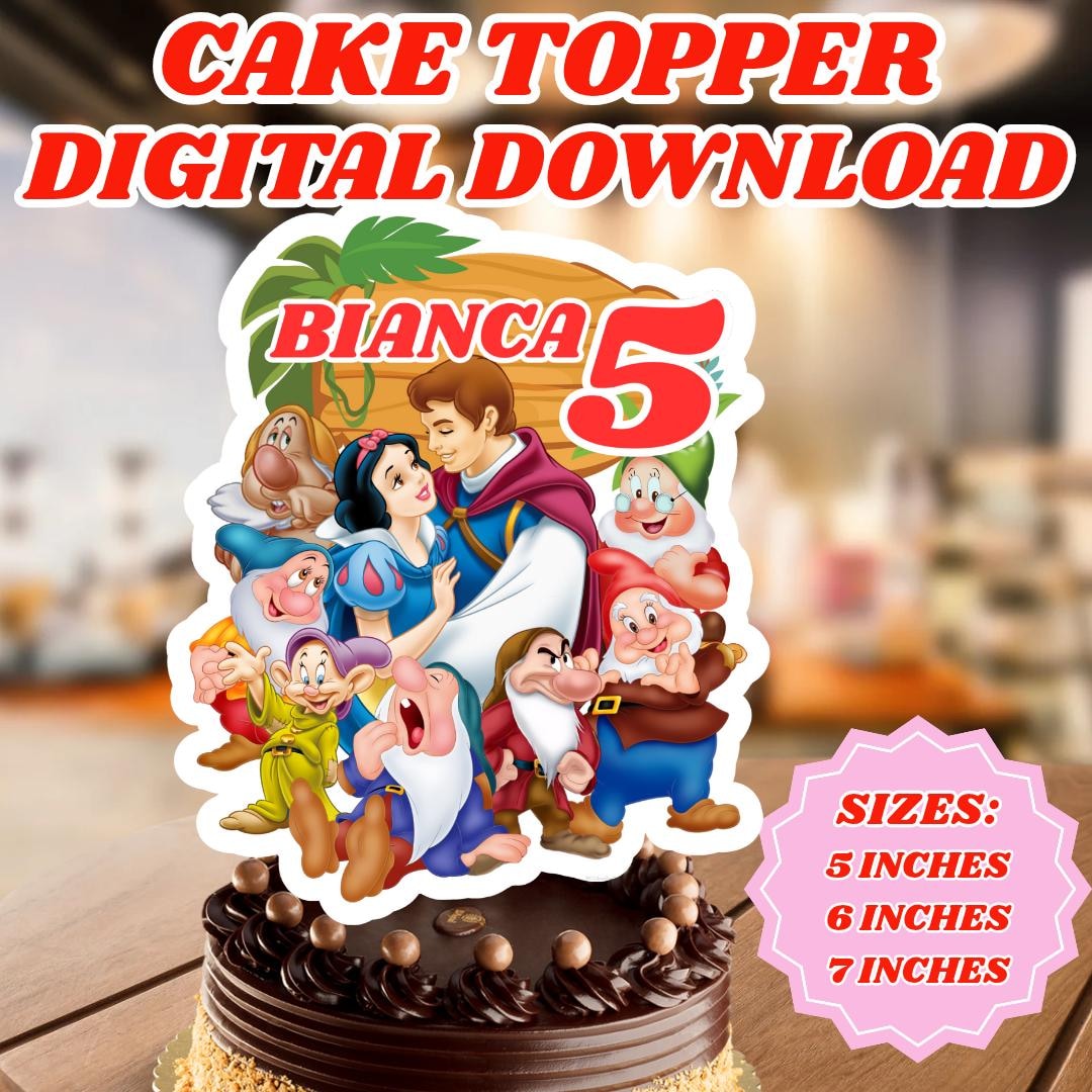Snow White Cake Topper SNOW White Birthday Template SNOW White Design ...