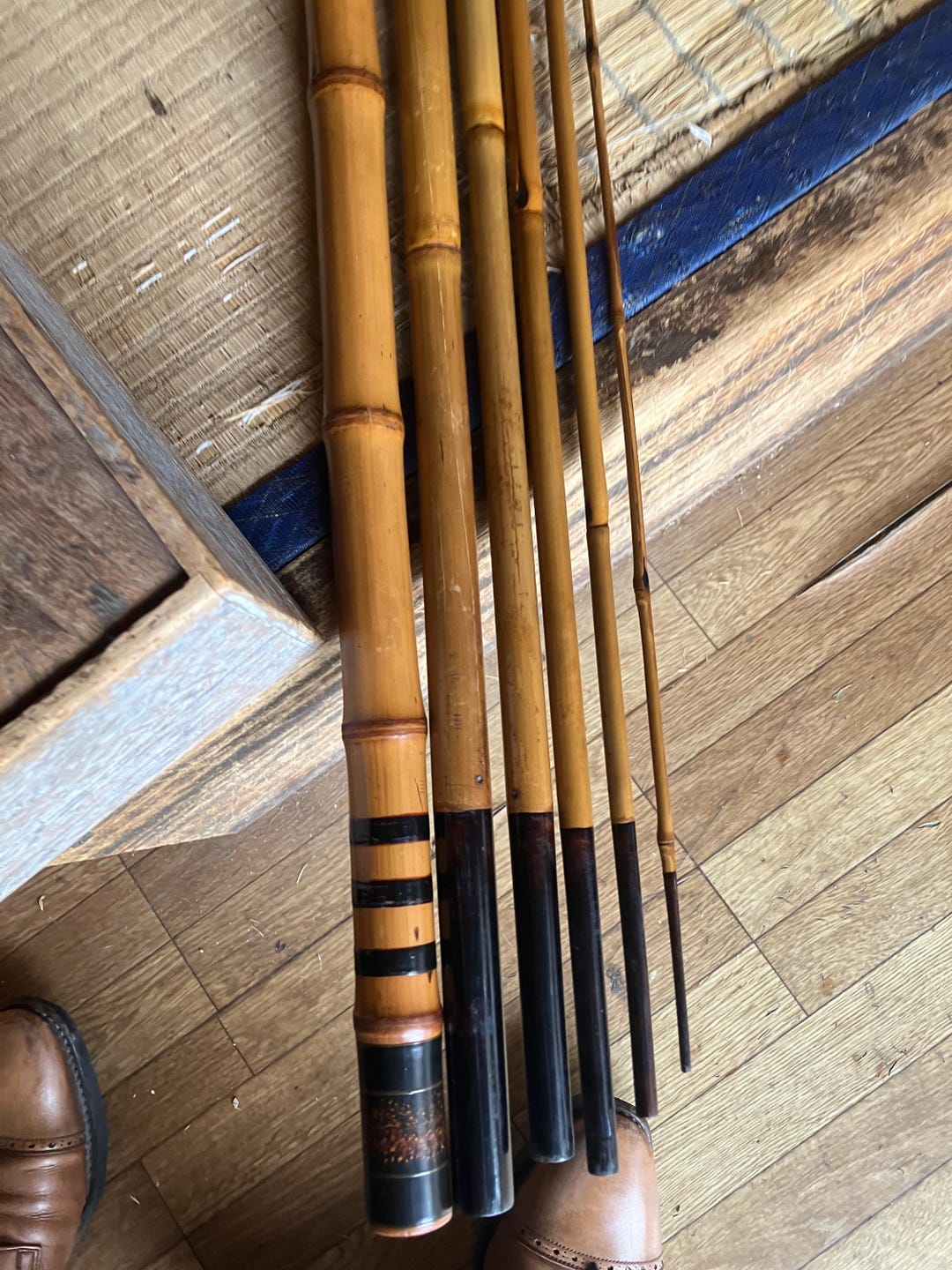 Vintage Japanese Bamboo Fishing Rod 5.4m 6 Piece Handmade Wazao ...