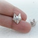 Fox Earrings Sterling Silver Fox Studs Sterling Silver Fox | Etsy