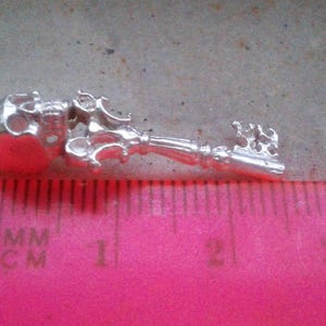 Sterling Silver Skeleton Key Necklace, Skeleton Skull Key 925 Solid ...