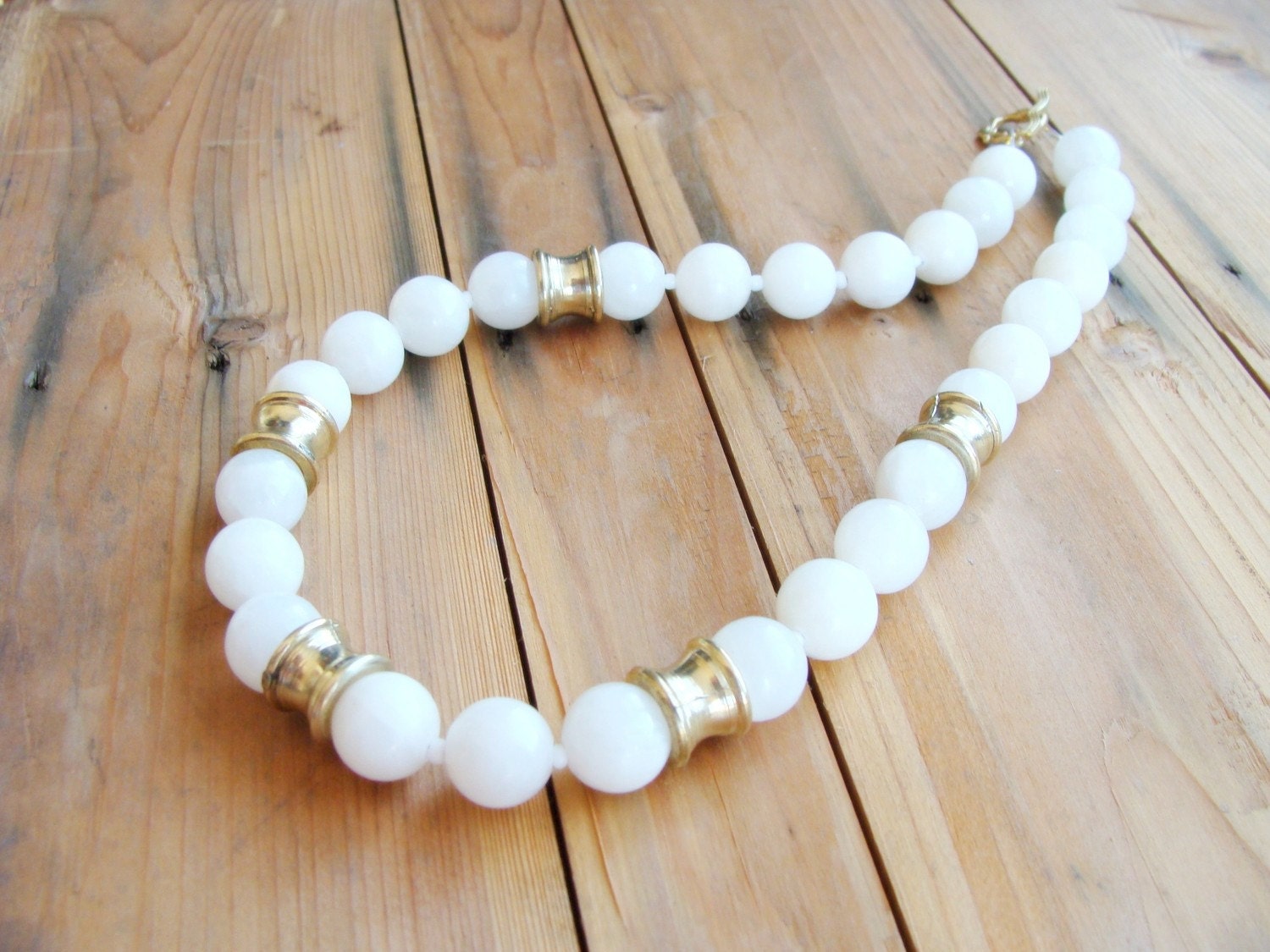 Mermaid Pearls Necklace Metalwork Necklace Brass and White | Etsy