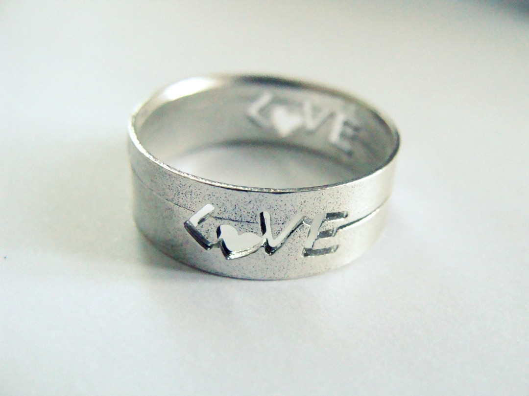 Anillo de amor plata de ley Anillo de escritura de amor Anillo de ...