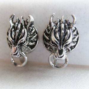 Cloud Wolf Stud Earrings in Vermeil - Fenrir Custom Order Jewelry ...