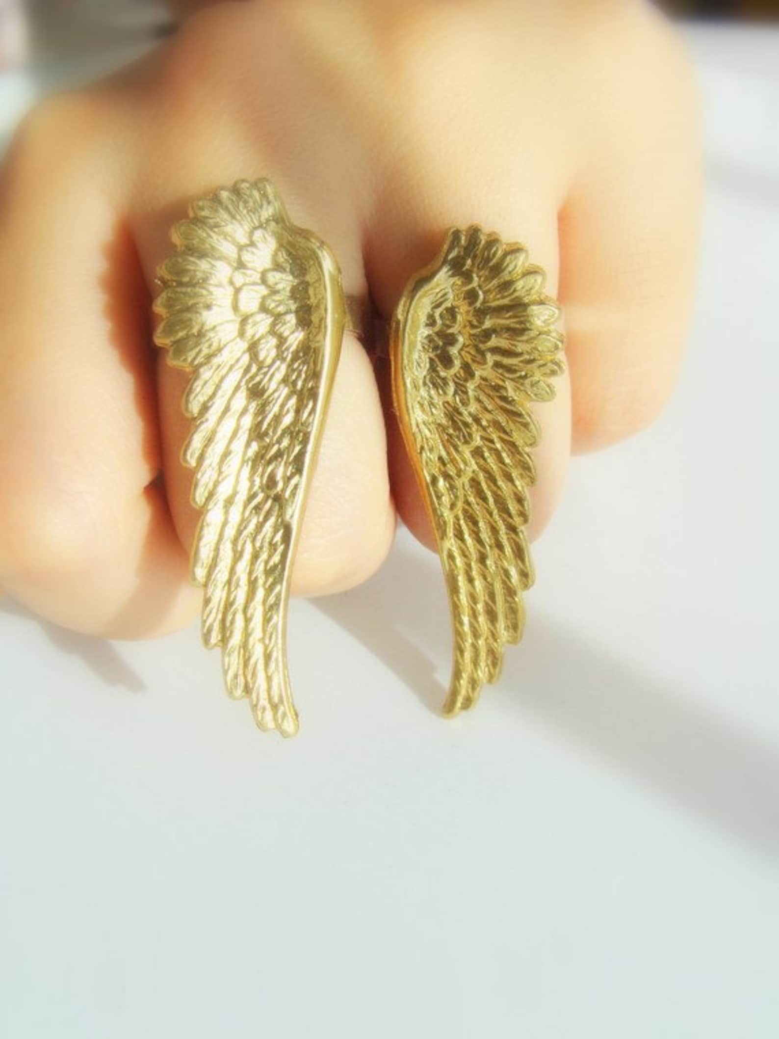 Angel Wing Ring Angel Wing Ring Brass and Sterling Silver - Etsy