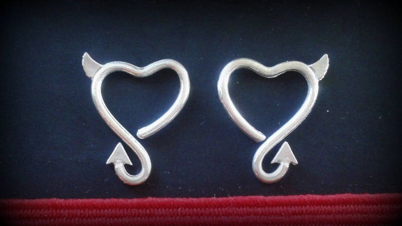 Devil Daith Piercing Sterling Silver Heart Daith Piercing - Etsy