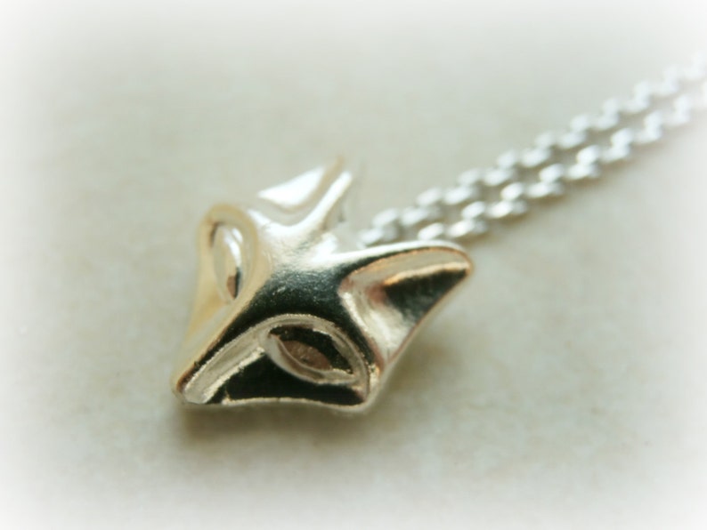 Tiny Fox Necklace Sterling Silver Fox Jewelry Dainty - Etsy