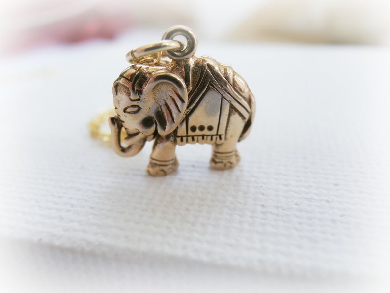 Elephant Necklace Gold Filled Chain Golden Bronze Elephant - Etsy