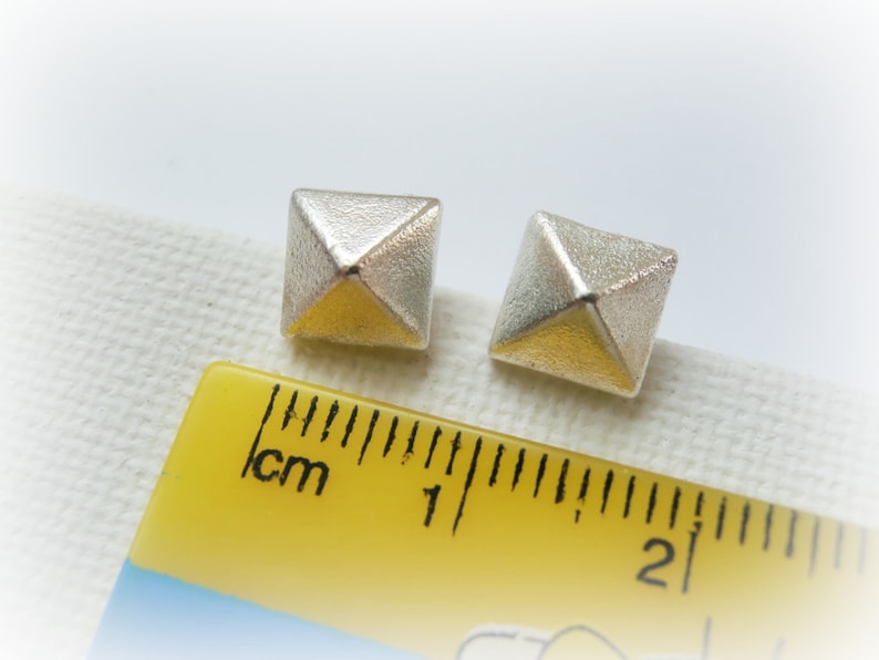 Pyramid Stud Earrings Sterling Silver Small Silver Stud - Etsy