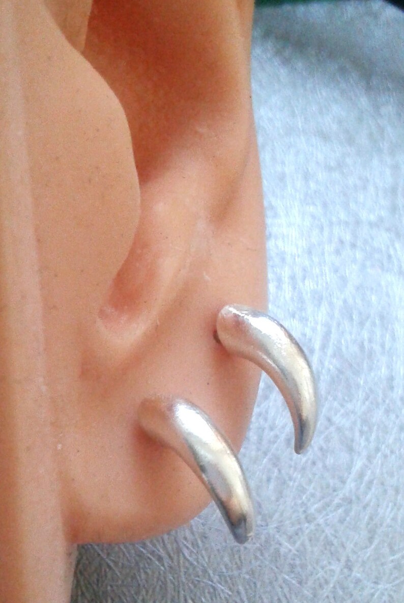 Tiny Claws Jewelry Sterling Silver Tiny Fangs Studs Tiny - Etsy