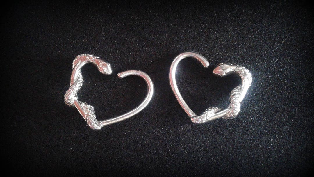 Heart Daith Piercing - Daith Piercing 16g 14mm - Snake Daith Piercing ...