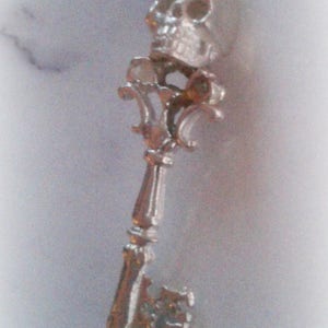 Sterling Silver Skeleton Key Necklace, Skeleton Skull Key 925 Solid ...
