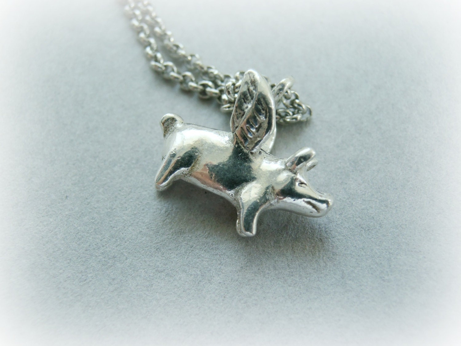 Flying Pig Necklace when Pigs Fly Token of Hopes and | Etsy