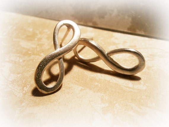 Infinity Stud Earrings Infinity Sterling Silver Earrings | Etsy